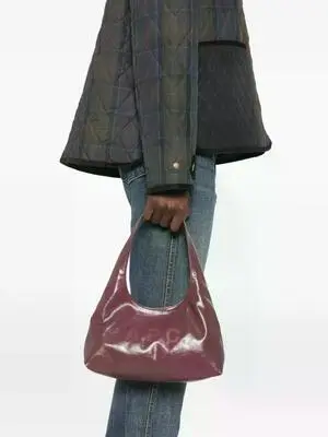 A.p.c. Logo-print Patent-finish Tote Bag - Purple