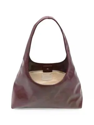 A.p.c. Logo-print Patent-finish Tote Bag - Purple