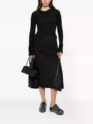 Sacai Zip-detail Pleated Midi Skirt