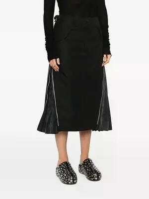 Sacai Zip-detail Pleated Midi Skirt