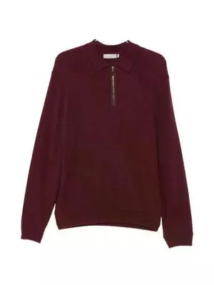 Canali Half-zip Textured-knit Sweater