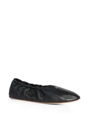 Kenzo Ballet Elasticated Logo-print Ballet Flats - Black
