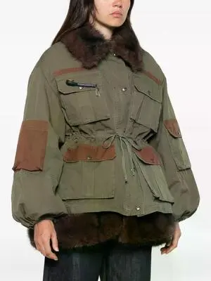 FRONT STREET 8 Faux-fur Trim Drawstring Coat