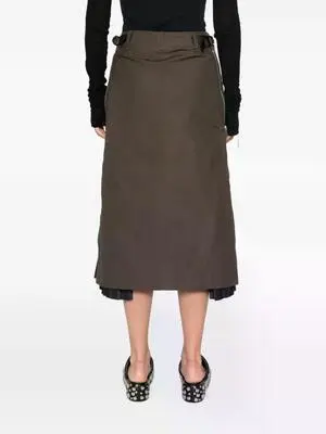 Sacai Pleated-panel Zip-detail Mid Skirt