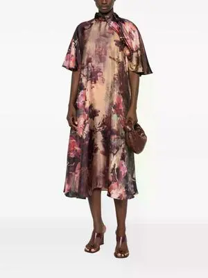 Antonio Marras Floral-print Tie-neck Dress