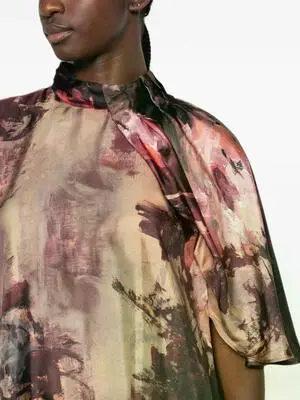 Antonio Marras Floral-print Tie-neck Dress