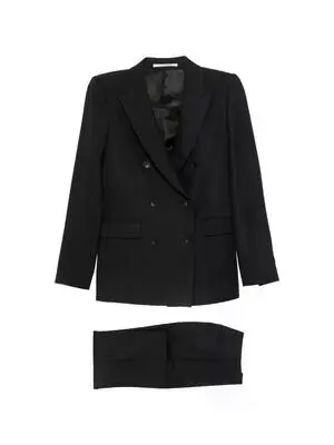 Tagliatore Double-breasted Peaked-lapel Suit - Black