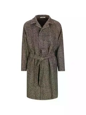 Tagliatore Herringbone-pattern Belted Coat