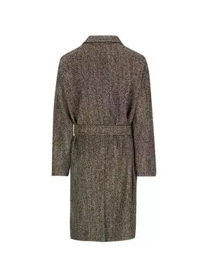 Tagliatore Herringbone-pattern Belted Coat