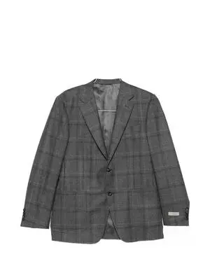 Canali Check-pattern Single-breasted Blazer - Grey