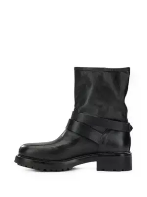 STRATEGIA SHOES Buckle-detail Leather Boots