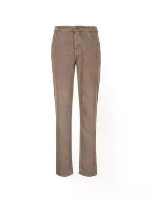 Brunello Cucinelli Corduroy-effect Five-pocket Cotton Trousers - Brown