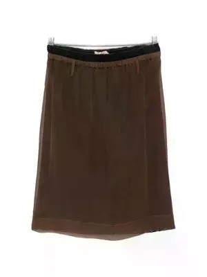 N°21 Lace-trim Rock Skirt - Brown