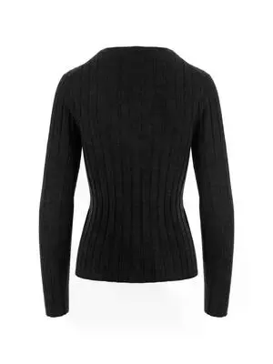 ALLUDE Ribbed Fine-knit Sweater