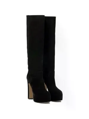Casadei Renna Suede Platform Knee-high Boots