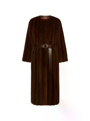 Max Mara Belted Faux-fur Coat