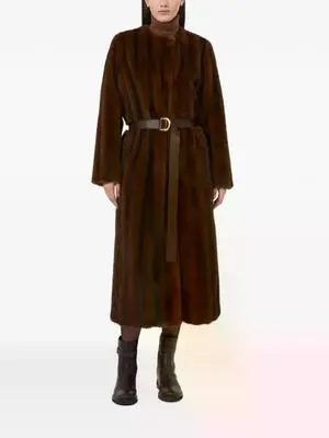 Max Mara Belted Faux-fur Coat