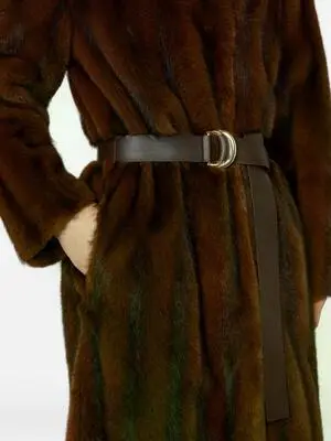 Max Mara Belted Faux-fur Coat
