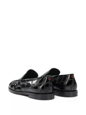 HALMANERA Croc-effect Gathered Loafers