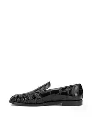 HALMANERA Croc-effect Gathered Loafers