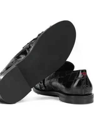 HALMANERA Croc-effect Gathered Loafers