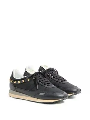 Valentino Garavani Stud Up Leather And Nylon Sneakers