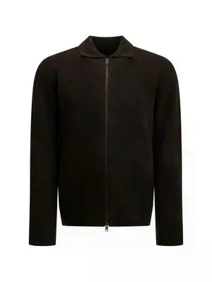 Tagliatore Zip-up Collared Cardigan - Brown