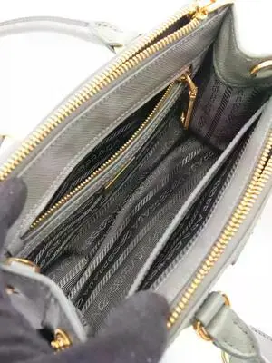 Prada 2000-2013 Mini Saffiano Lux Galleria Double Zip Satchel