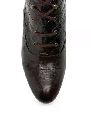 Chie Mihara Croc-effect Lace-up Ankle Boots