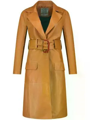 DANCASSAB Diana Leather Belted Coat