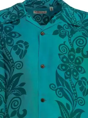 SUN SURF Floral-print Short-sleeve Shirt