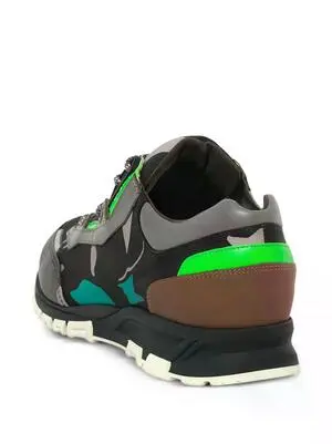 LANVIN Floral-print Leather-trim Sneakers