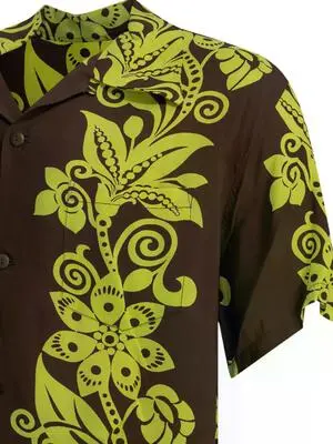 SUN SURF Floral-print Short-sleeve Shirt