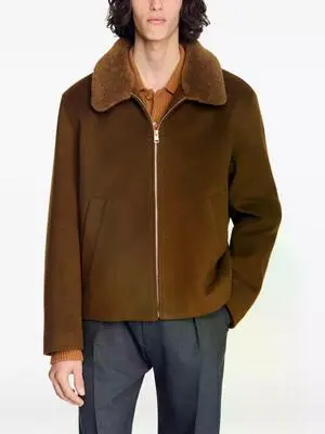 Sandro Shearling-collar Zip-up Jacket