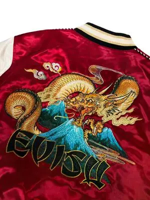 EVISU Embroidered Satin Bomber Jacket