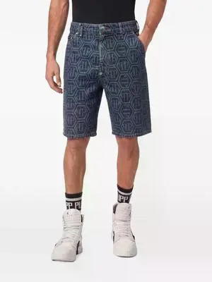 Philipp Plein Denim Formentera Shorts Monogram Basic