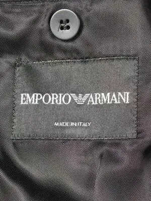 Emporio Armani Color-block Pea Coat - Black