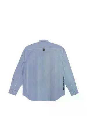 AAPE BY *A BATHING APE Logo-embroidered Striped Shirt - Blue