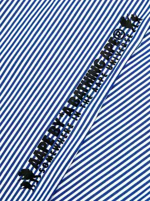 AAPE BY *A BATHING APE Logo-embroidered Striped Shirt - Blue