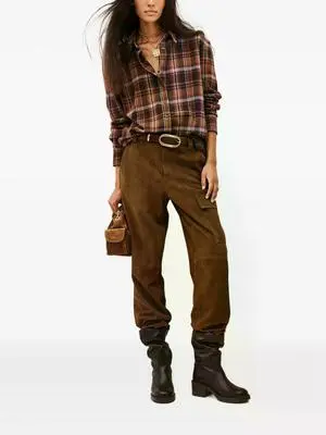 Ba&sh Suede Cargo Tapered Pants