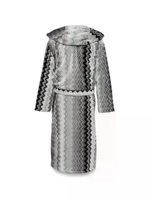 Missoni Chevron-print Hooded Bathrobe - Grey