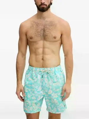 Guess Floral-print Drawstring Swim Shorts