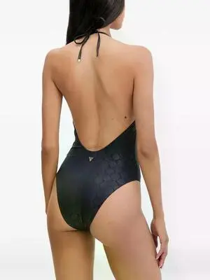 Guess Logo-print Halterneck Swimsuit