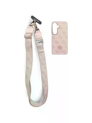 Guess Samsung Galaxy S26 Logo-print Strap Phone Case - Neutrals
