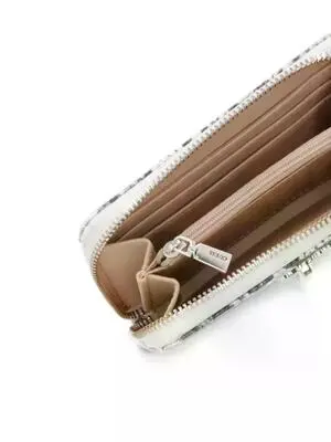 Guess Bianca Snake-effect Logo-plaque Wallet