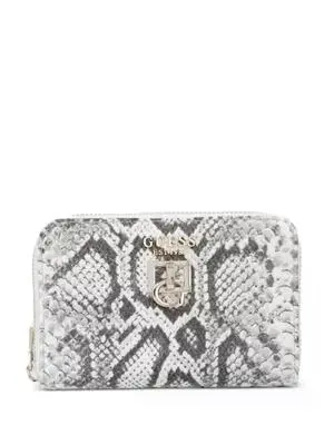 Guess Bianca Snake-effect Logo-plaque Wallet - Grey