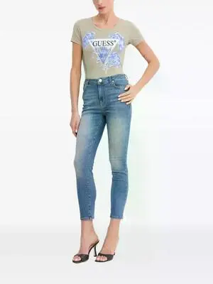 Guess Logo-print Floral-detail T-shirt