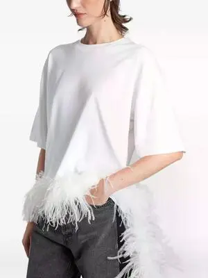 DARKPARK Feather-trim T-shirt - White