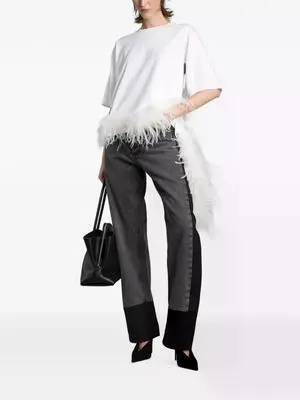 DARKPARK Feather-trim T-shirt - White