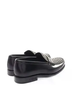 LOUIS VUITTON Stud-embellished Leather Loafers